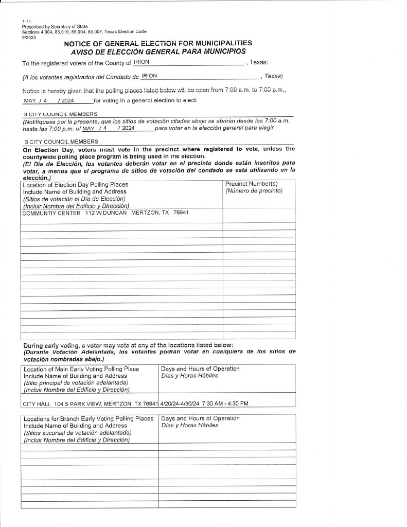 City of Mertzon - Mertzon, Texas :: Mertzon, Texas